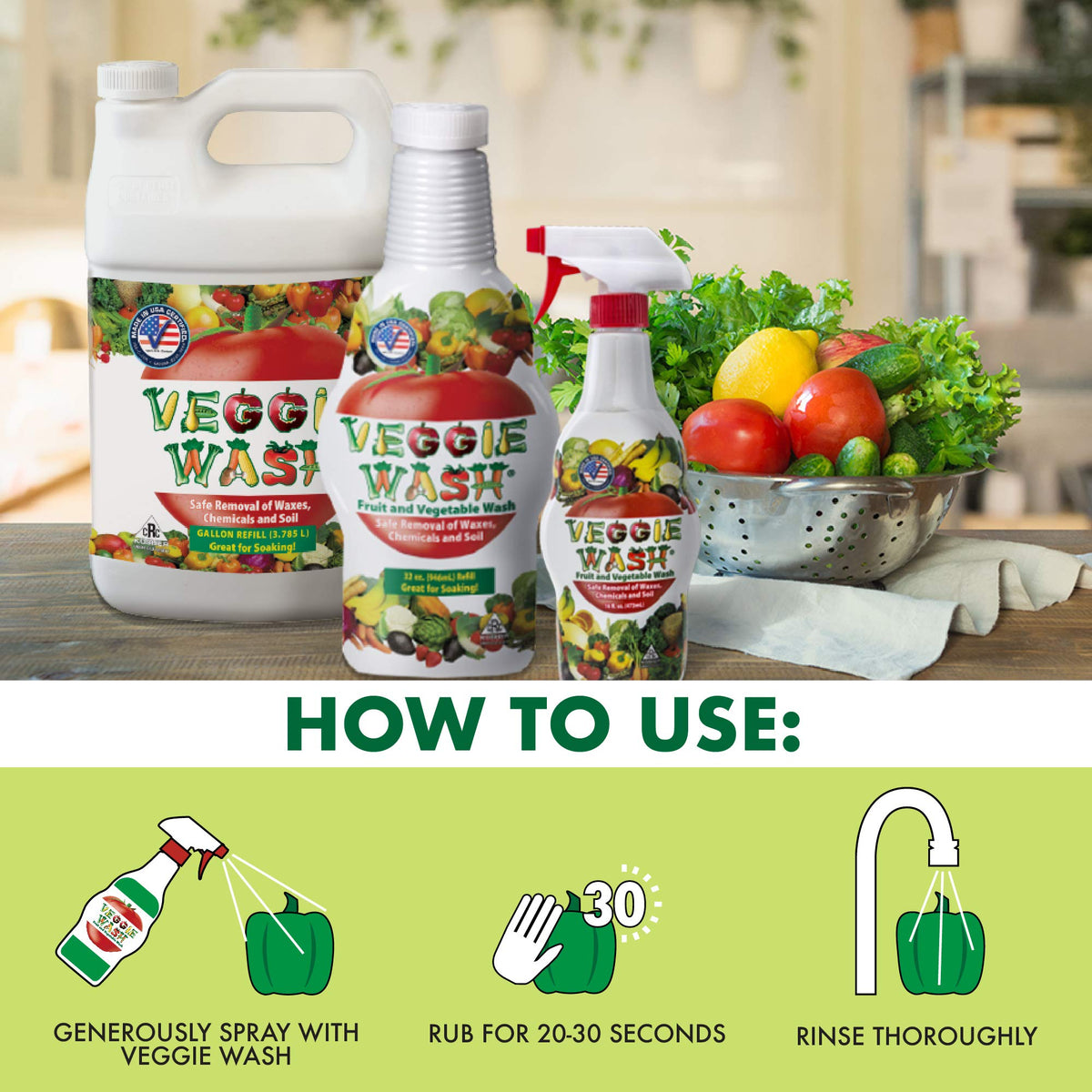 Veggie Wash All Natural Fruit And Vegetable Wash, 1-Gallon (654912964 ...