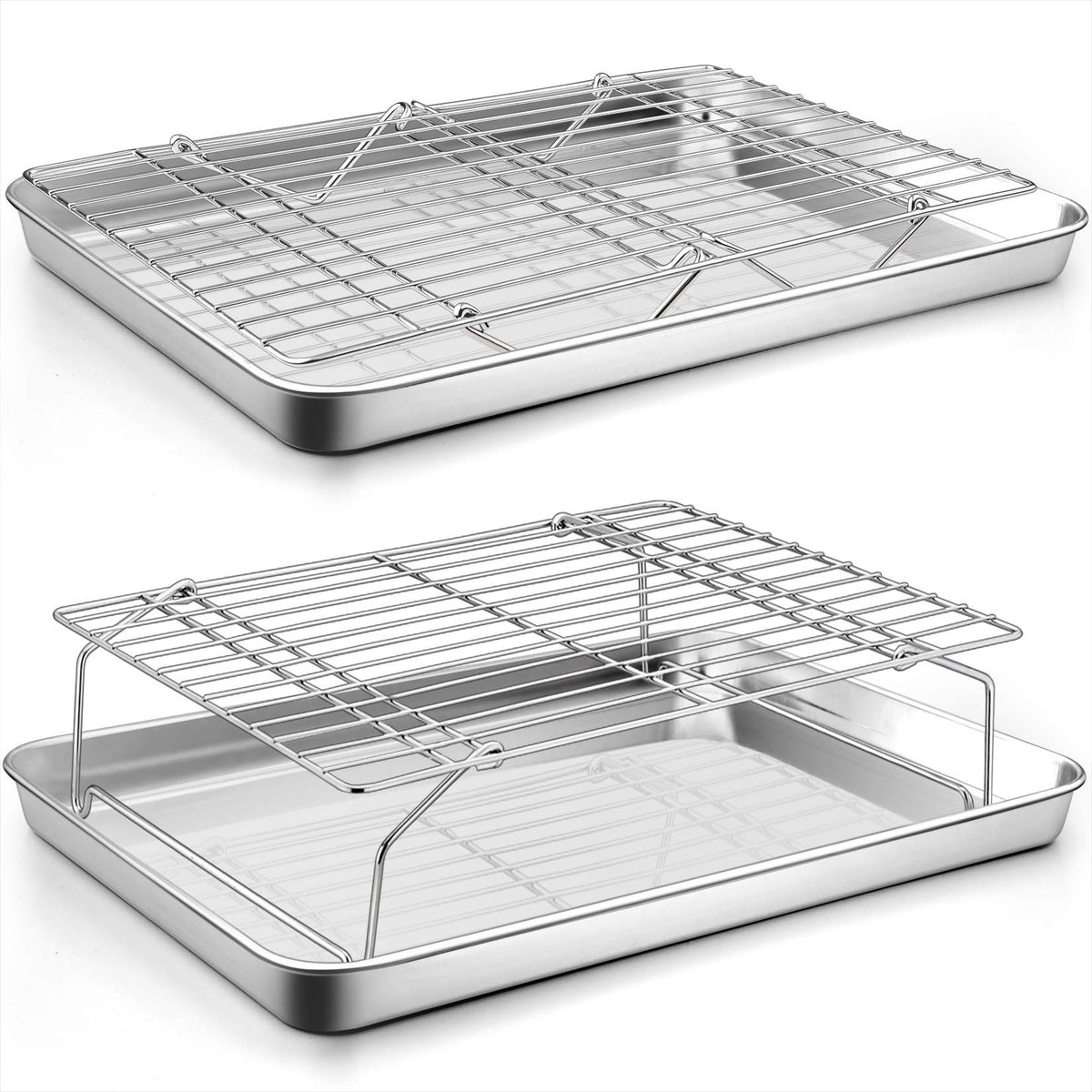 P&P Chef 2 Baking Sheets And 2 Cooling Racks Set, Stainless Steel Baki ...