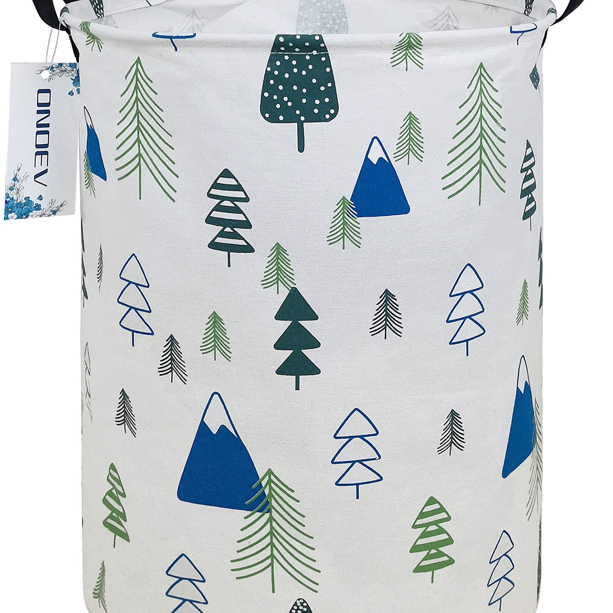 ONOEV Round Fabric Storage Bin Decorative Basket Organizer Basket with ...