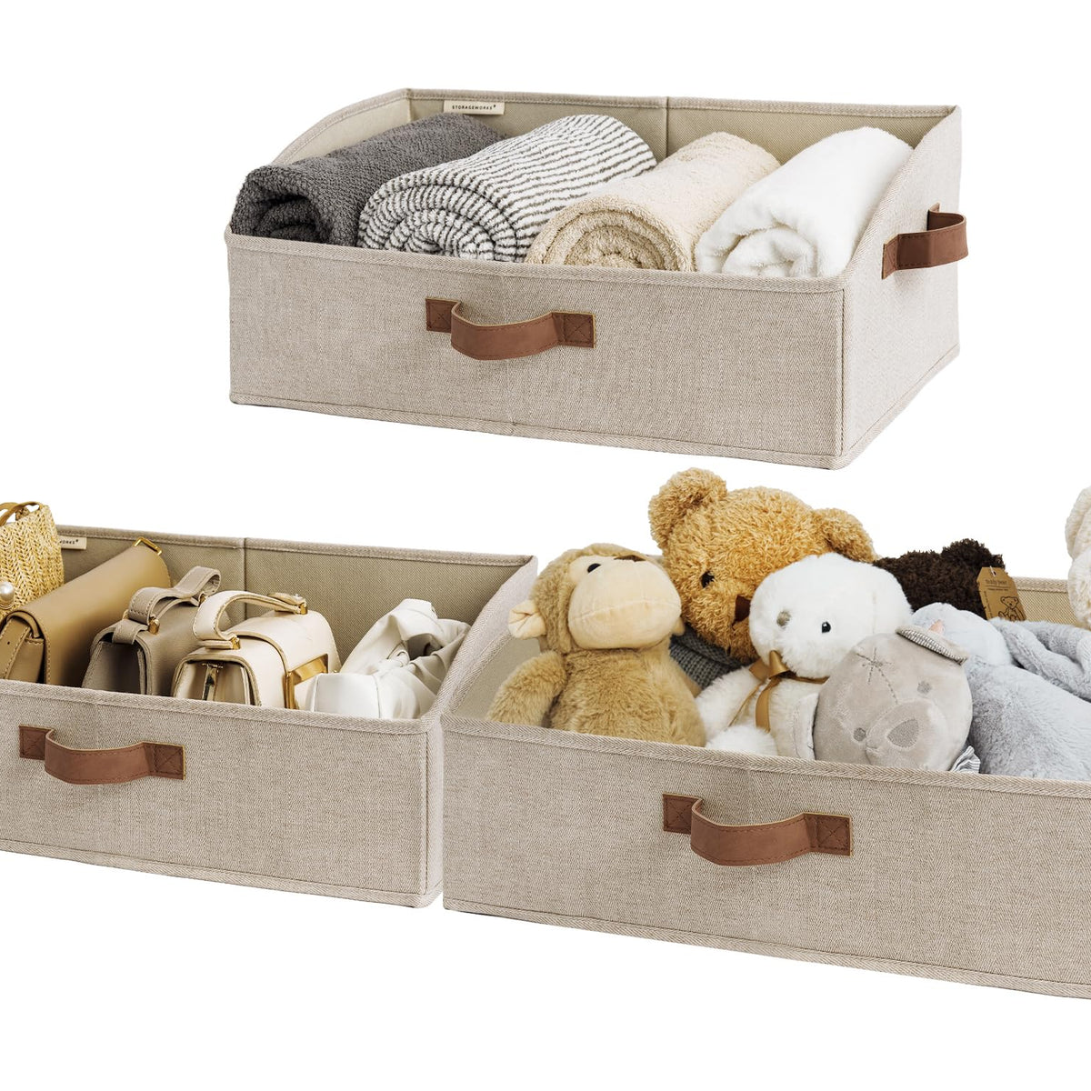Storageworks Closet Organizer Bins, Trapezoid Storage Box, Fabric Stor ...