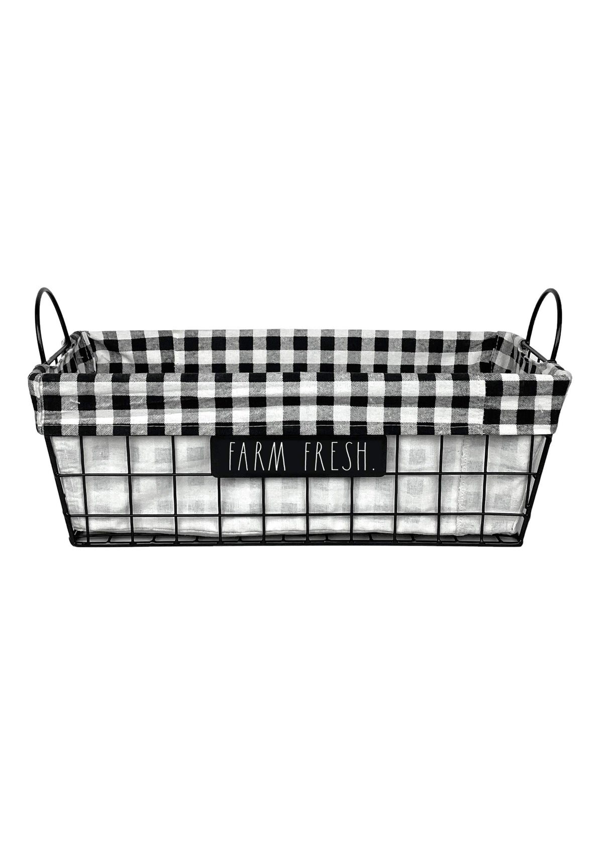 Rae Dunn Farm Fresh Metal Lined Basket - Rustic Farmhouse Vintage Styl ...