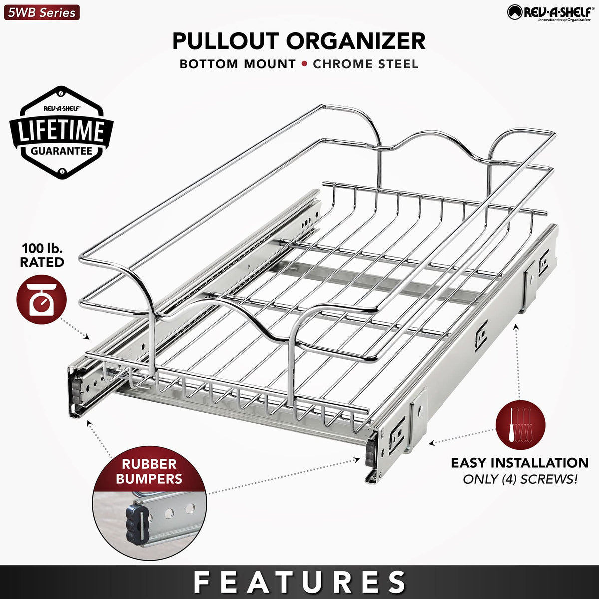 Rev-A-Shelf Pull-Out Kitchen Cabinet Drawer And Rolling Organizer Cabi ...