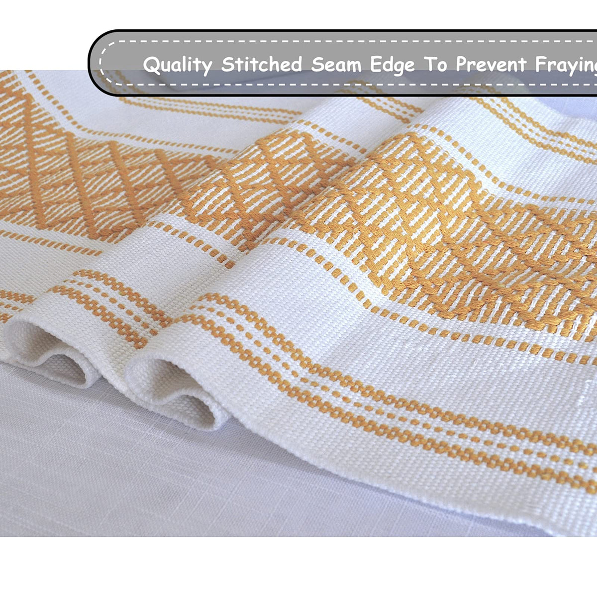 Oveesha Small Coffee Table Runner With Fringe 14 X 48 Inches, Mustard ...