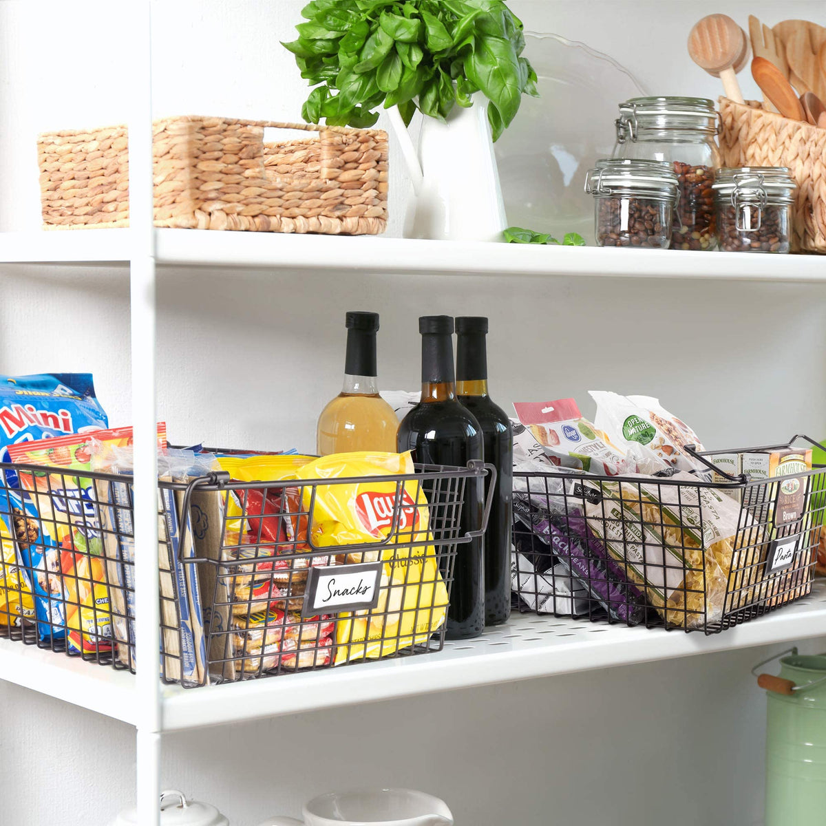 Granrosi Stackable Xxl Wire Baskets For Organizing - Set Of 2 Wire Sto ...