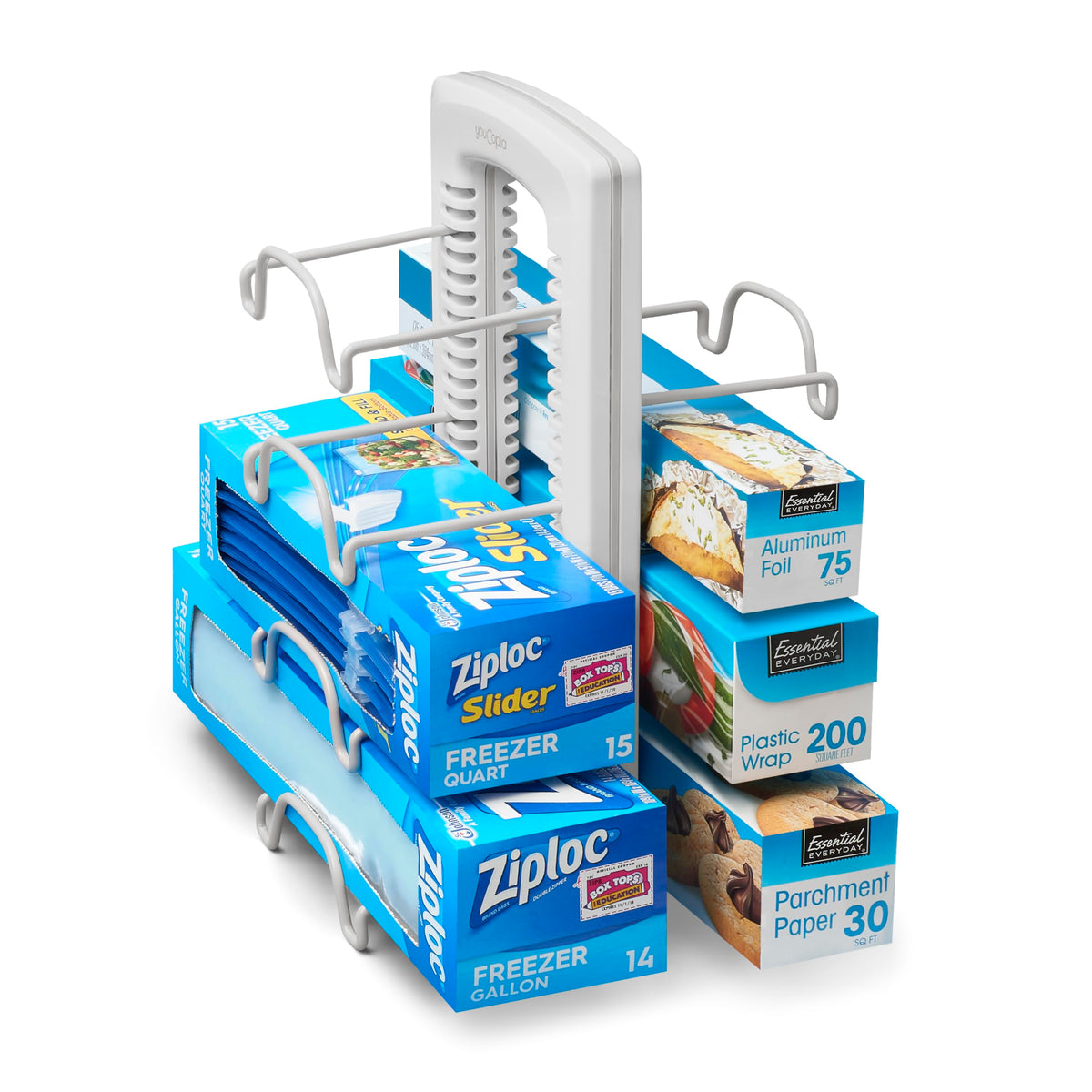 Youcopia Wrapstand, Adjustable Kitchen Wrap, Foil And Bag Box Organize ...