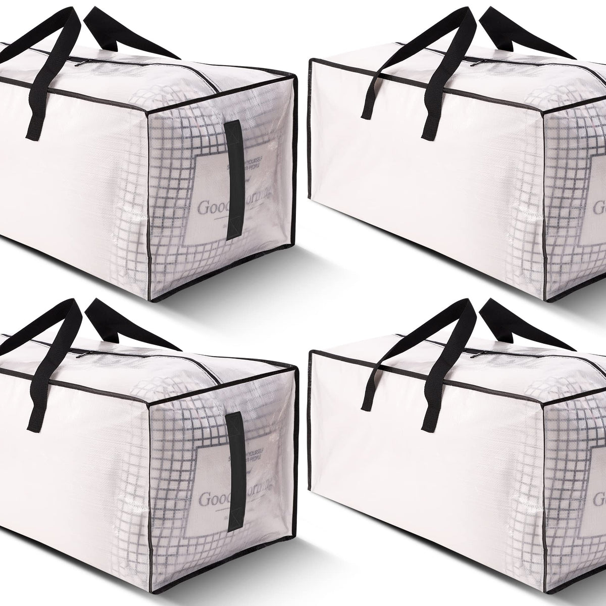 HOMESURE 4 Pack Large Strong Moving Bags with Zippers & Carrying Handl ...