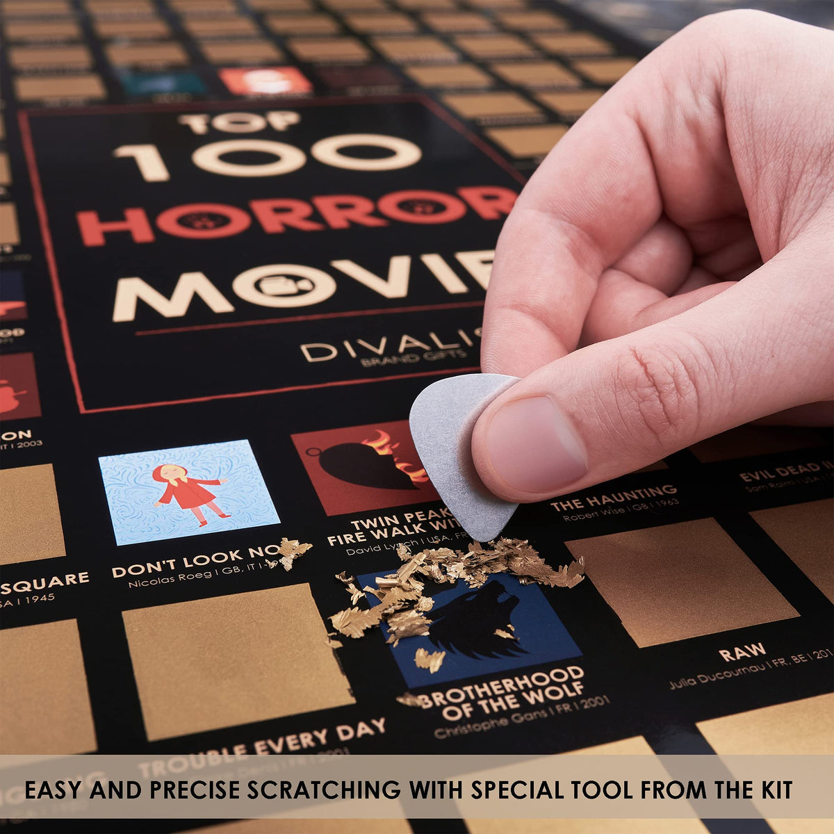 Top 100 Horror Movies Scratch Off Poster - Large Cinema Scratchable Po ...