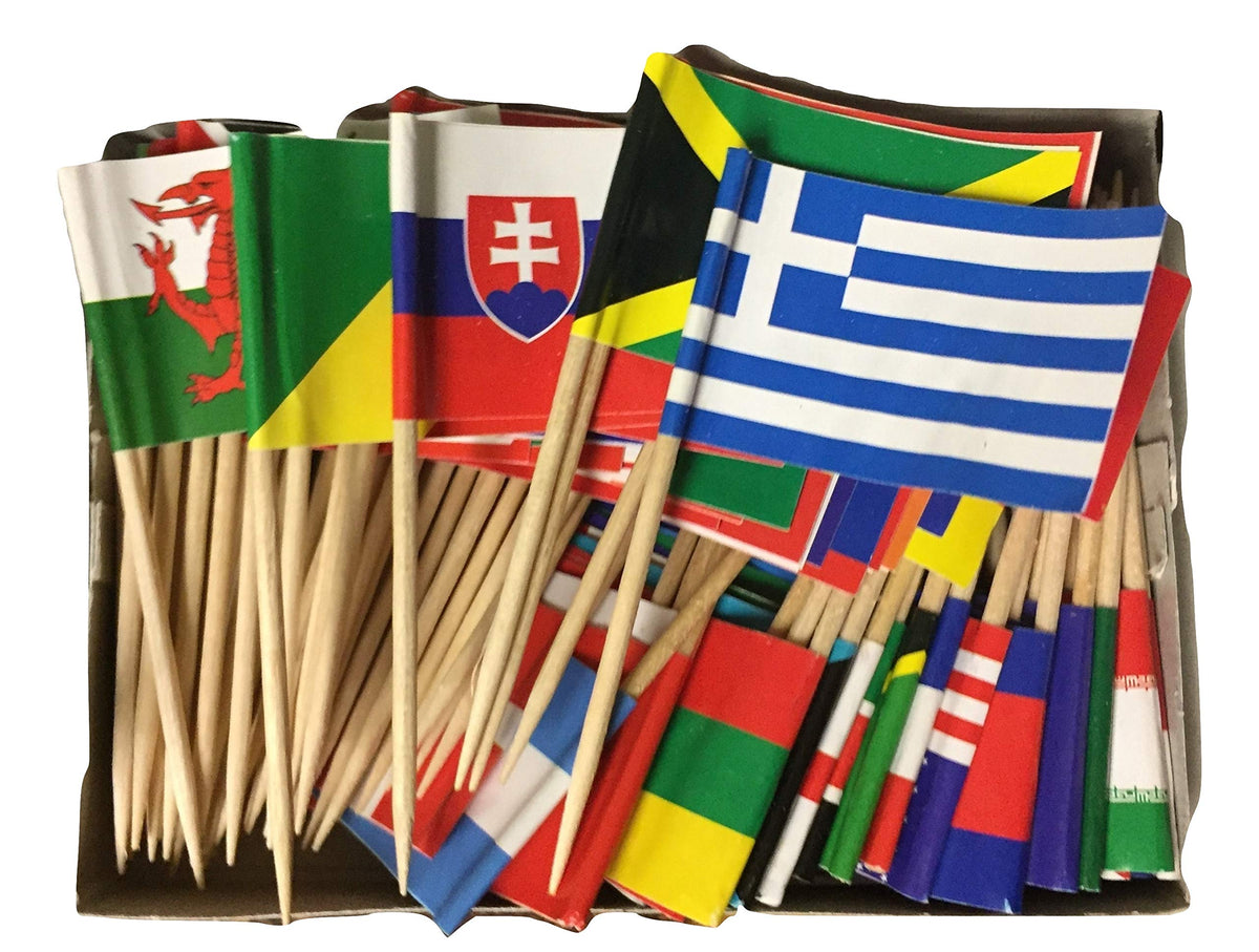 Box Of 100 Different World Flags Country Flags Toothpick Flags Perfect ...