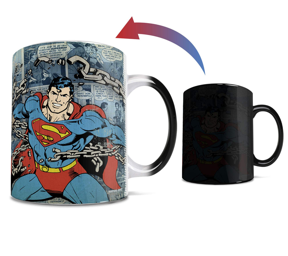 Morphing Mugs Dc Comics - Superman - Retro Comic Book Logo - One 11 Oz ...