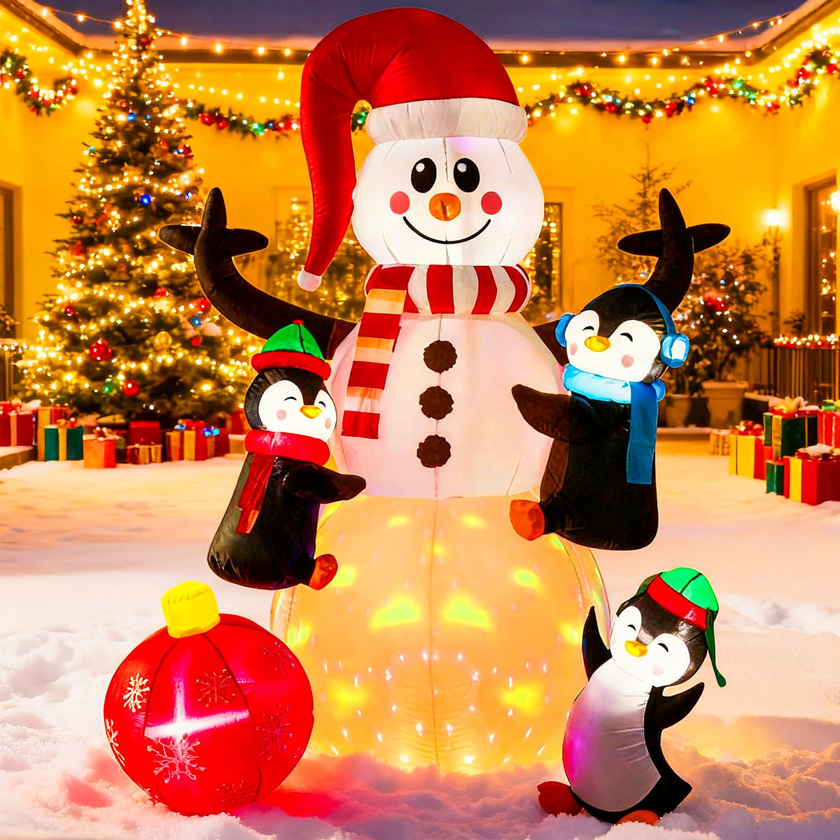 VIVOHOME 6FT Christmas Inflatable Outdoor Decoration, Snowman with Pen ...
