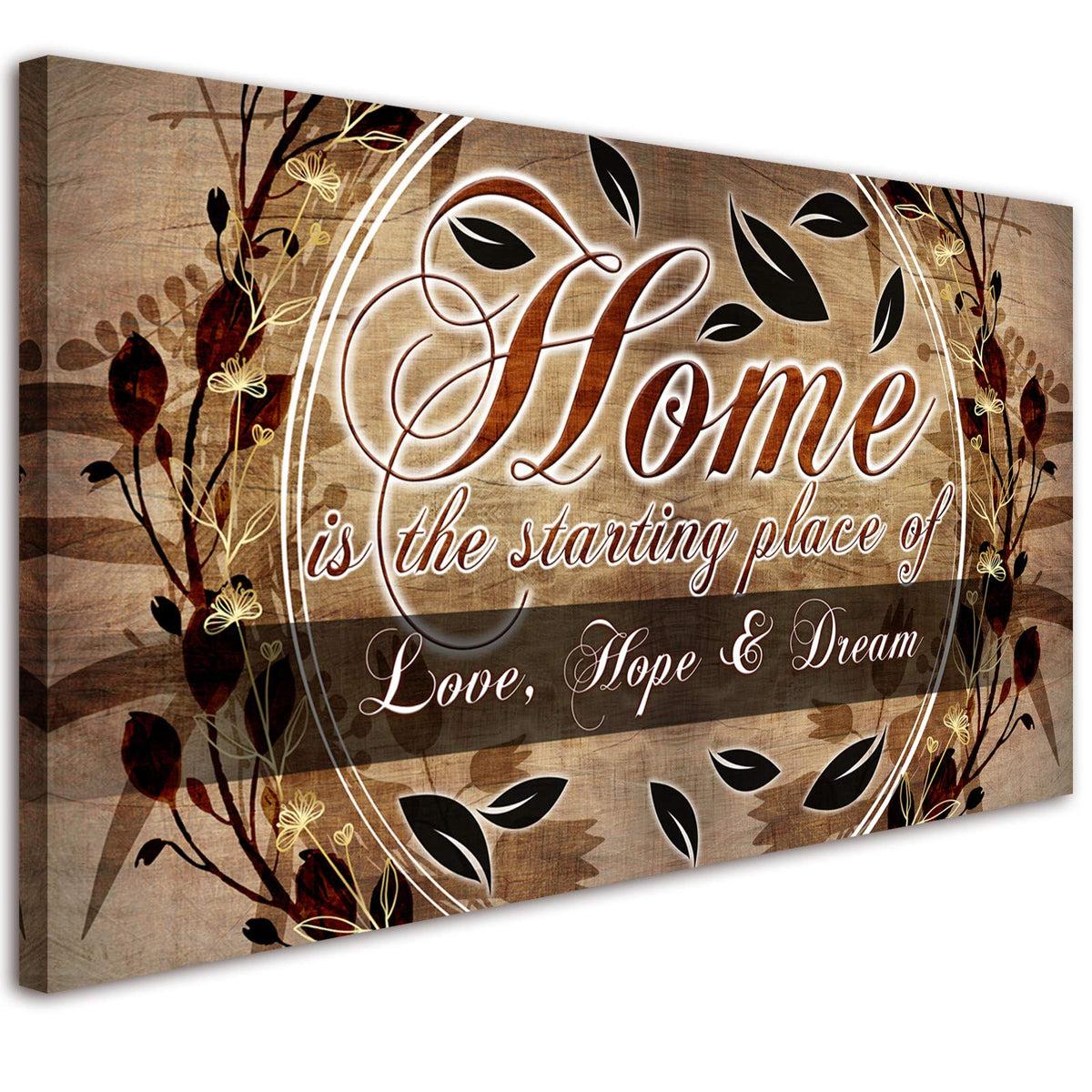 Inspirational Home & Family Quotes Motto Canvas Wall Art, Home Sweet H ...