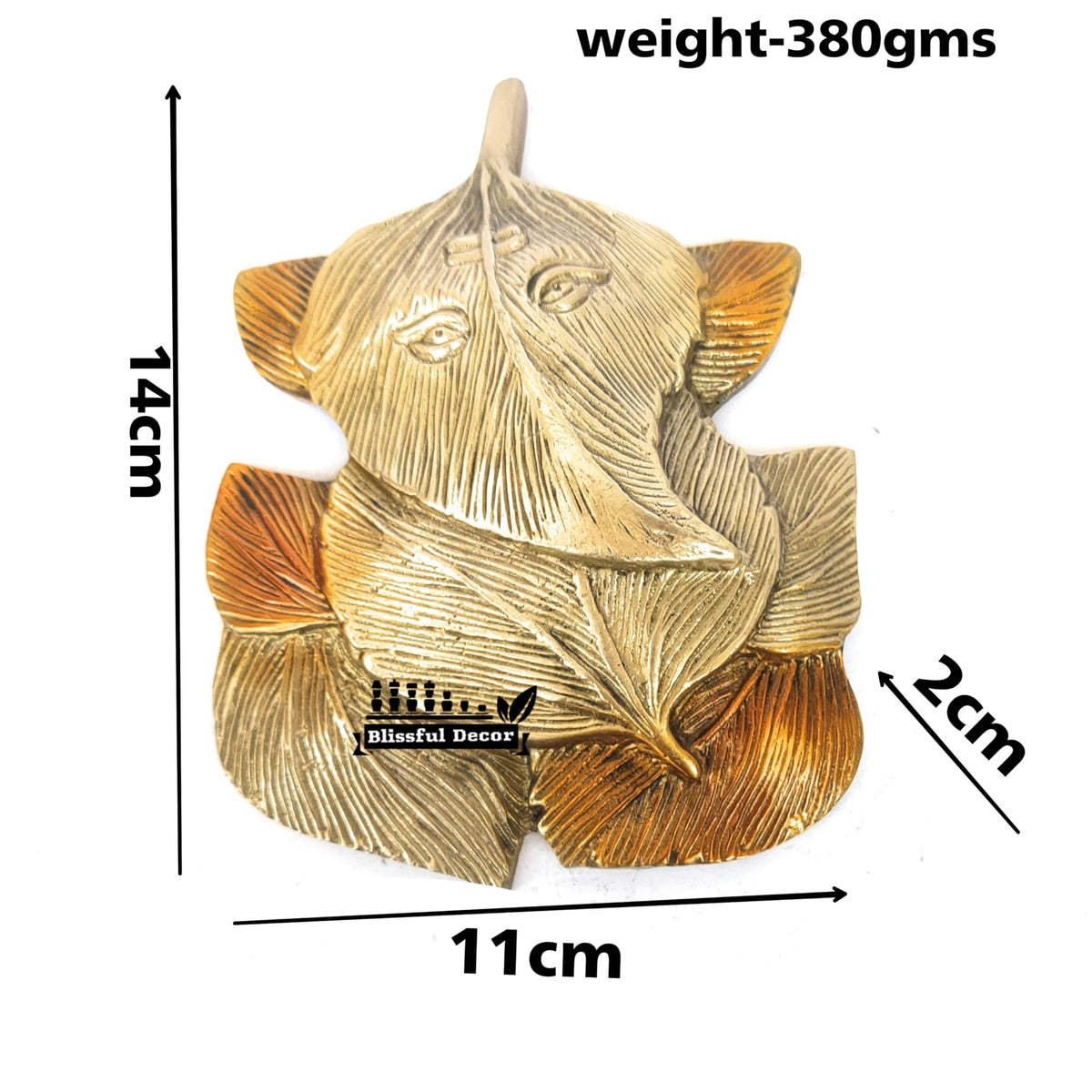 Blissful Decor Brass Pipal Leafs Ganesha Ganpati Idol Ganesha Wall Han ...