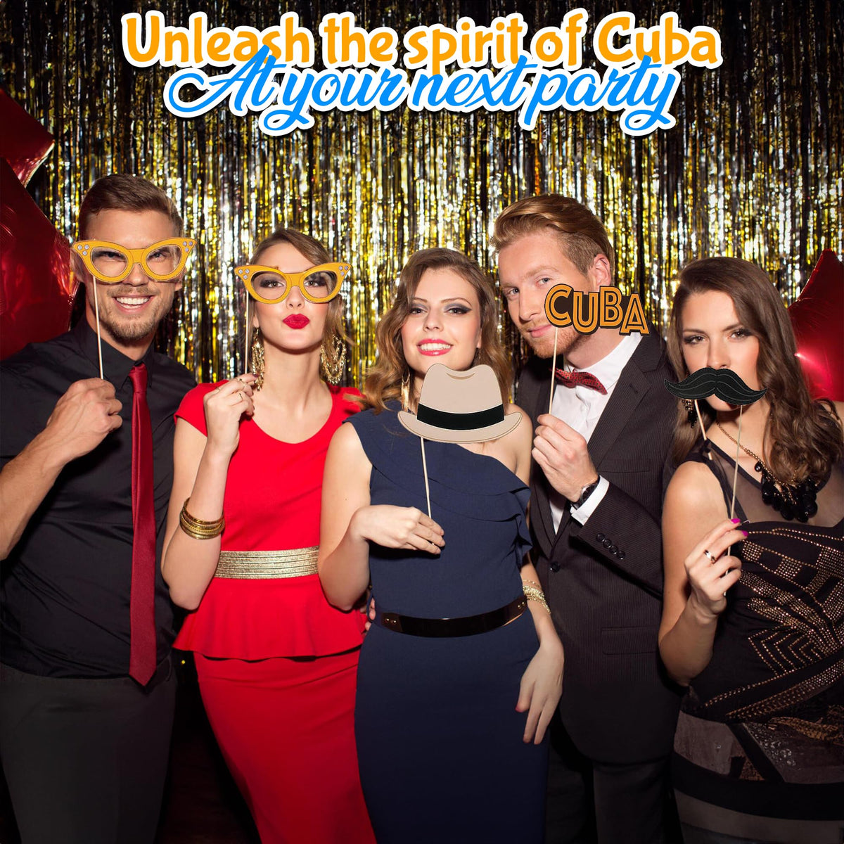 Havana Cuban Theme Party Photo Booth Props (Set Of 12) Havana Nights P ...