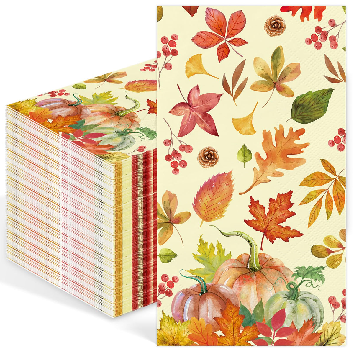 IANFEPH 100 Pcs Fall Napkins 3 Ply Disposable Bathroom Guest Paper Tow ...