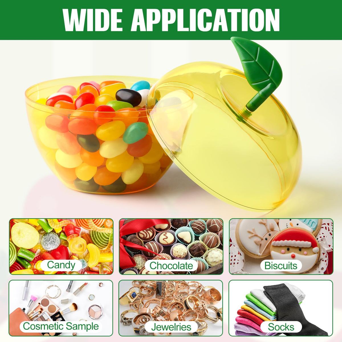 Menkxi 24 Pcs Apple Containers Back To School Apples Shaped Plastic Ca ...