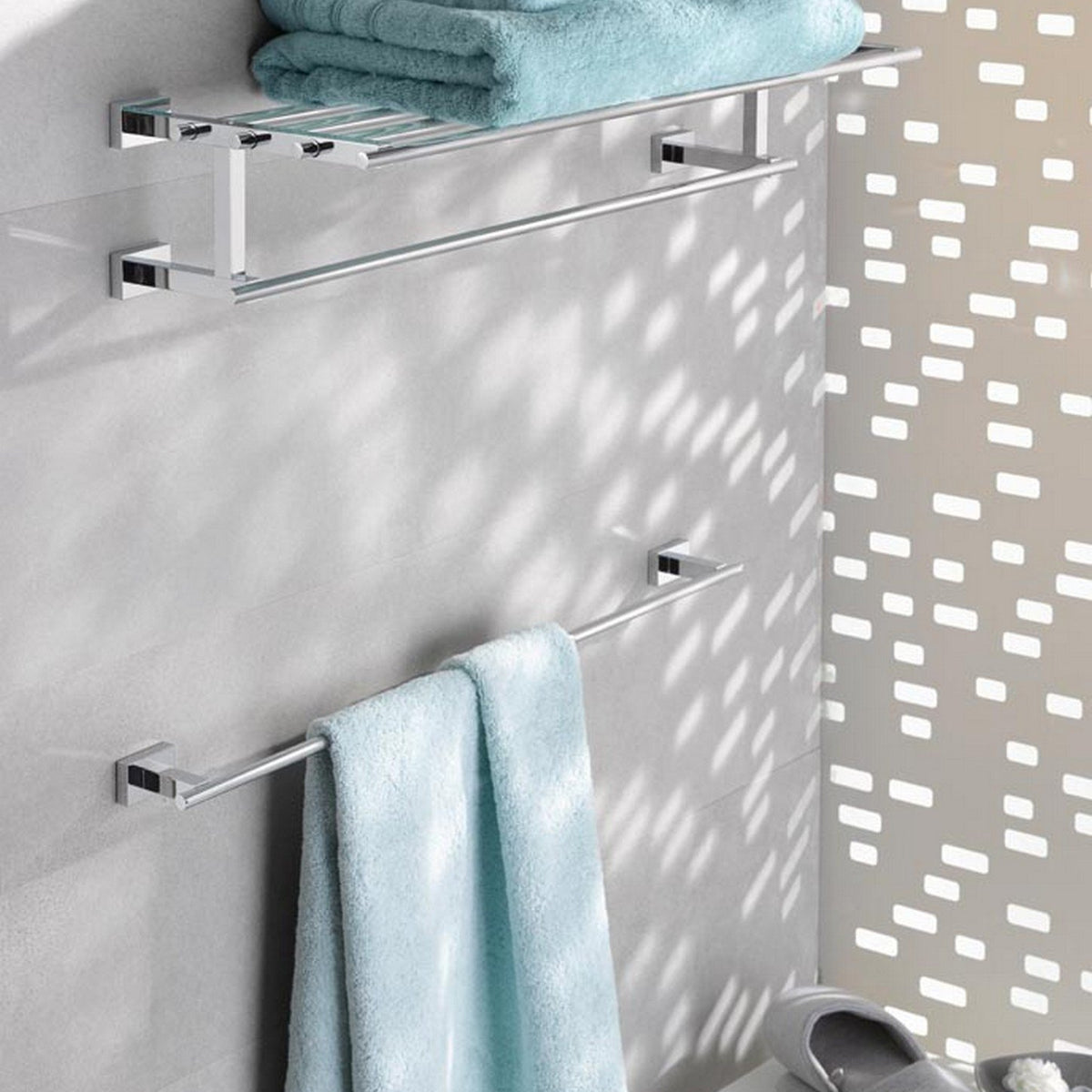 Grohe 40509001 Essentials Cube 24 In. Towel-Rail, Starlight Chrome ...