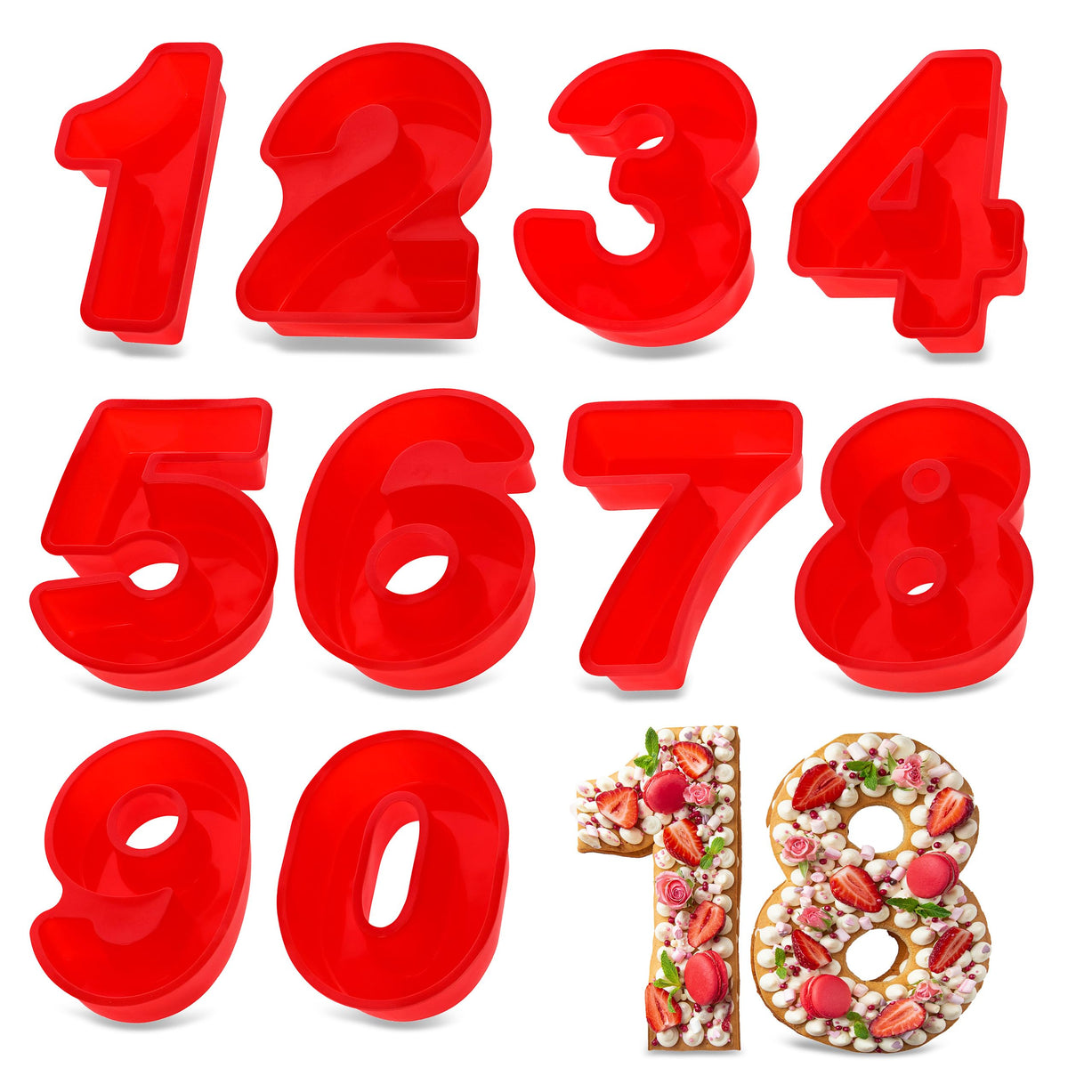 Potted Pans Cake Mold Numbers 10 Pieces - Large 10 Inch Cake Pans Set ...