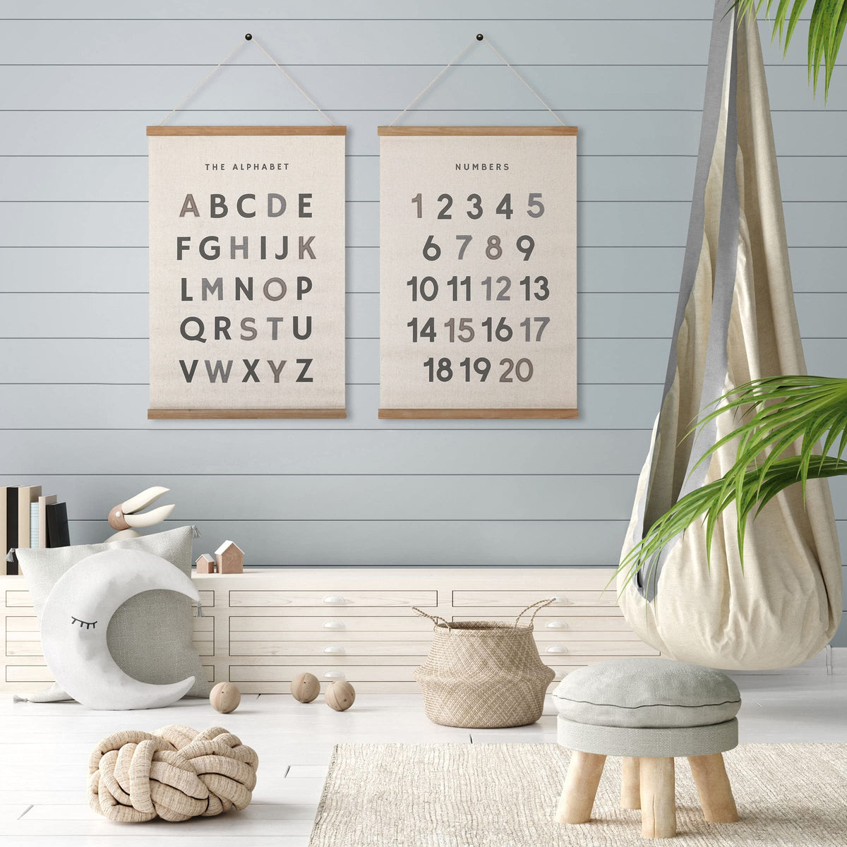 Bon Et Beau 16 X 24 Inch Embroidered Alphabet Poster Framed With Wood ...