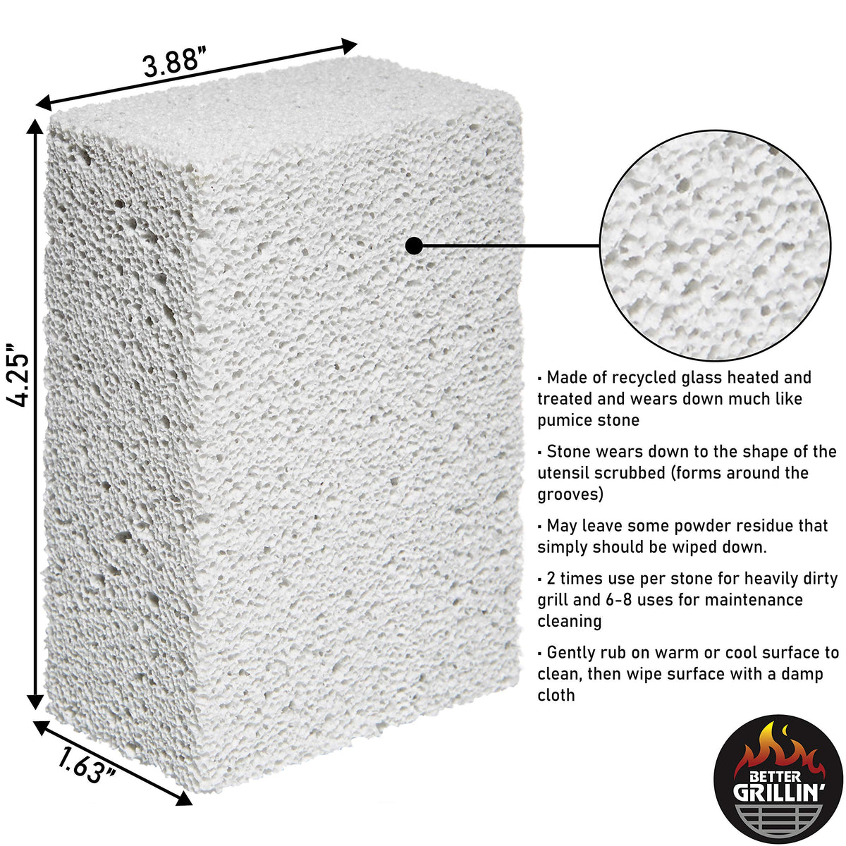 Better Grillin Scrubbin Stone Grill Cleaner-Scouring Brick/Barbecue Gr ...