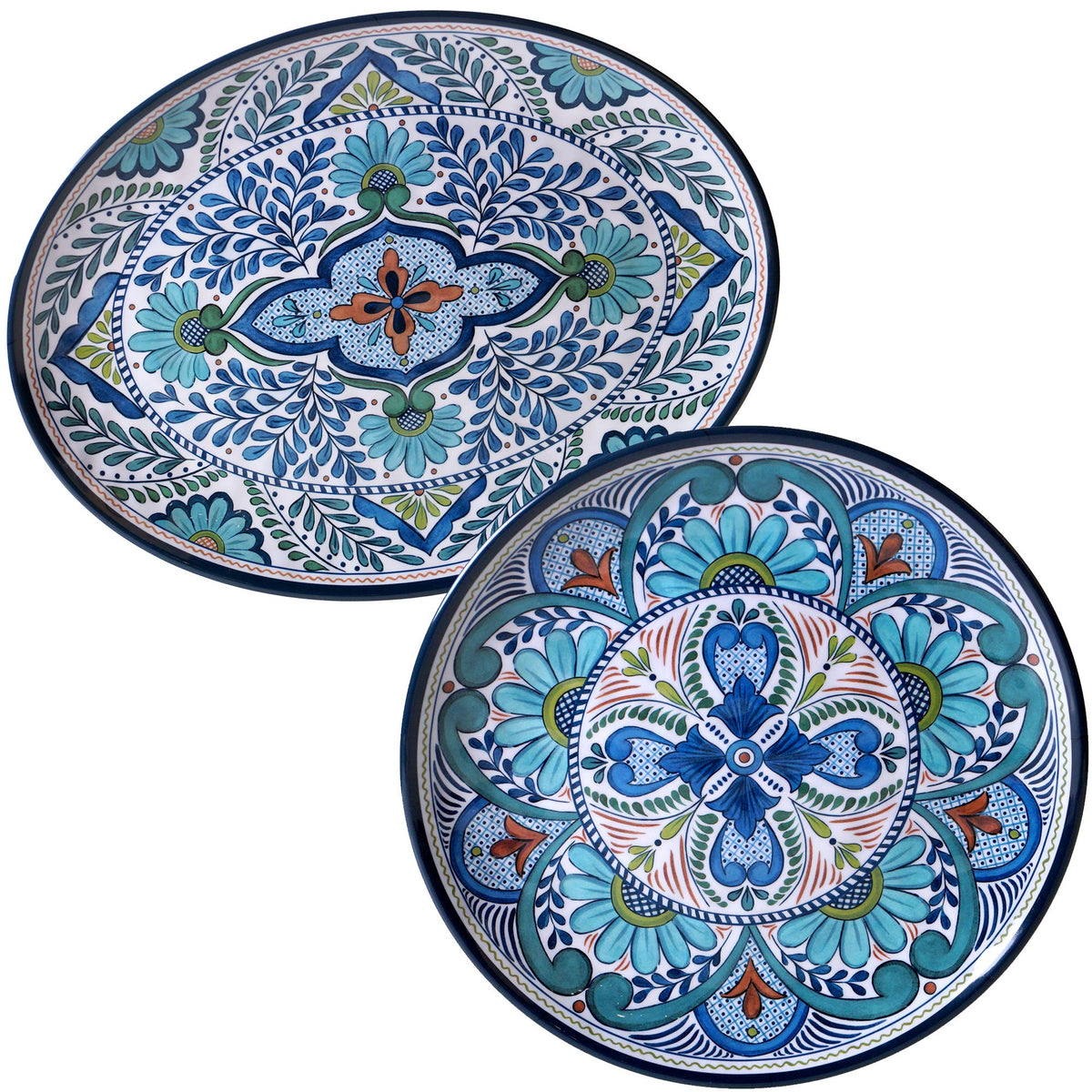 Cerified International Talavera 2-Piece Melamine Platter, Set, Multico ...