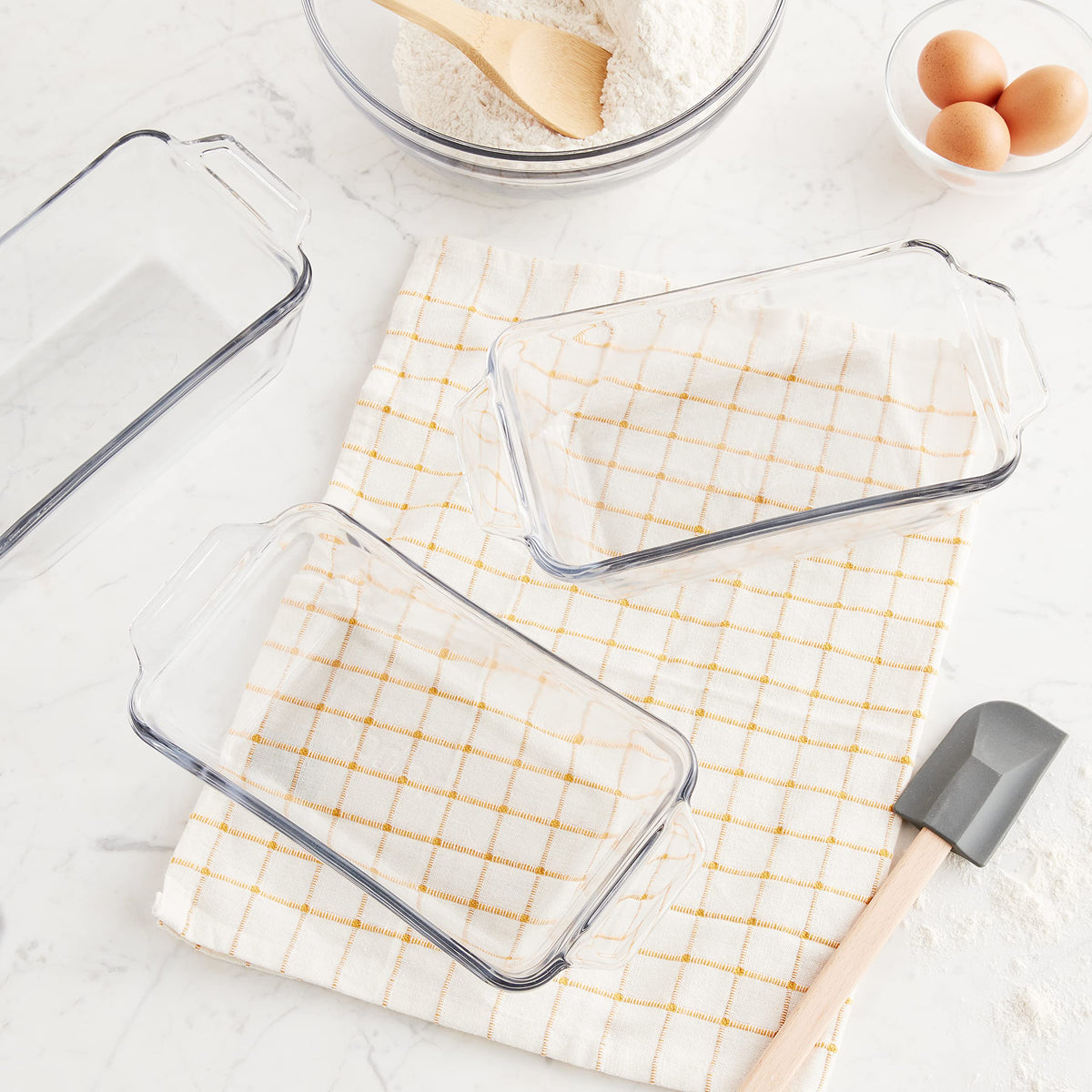 Anchor Hocking Glass Bread Pan, 1.5 Quart Loaf Pan, Set Of 3 ...
