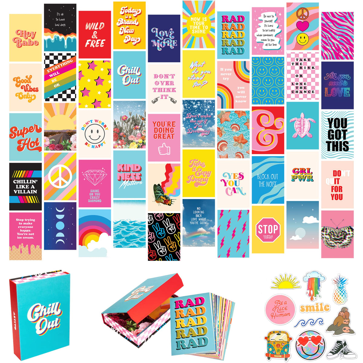 Artivo Bright Indie Collage Kit Aesthetic Pictures, 50 Set 4X6 Inch, C ...