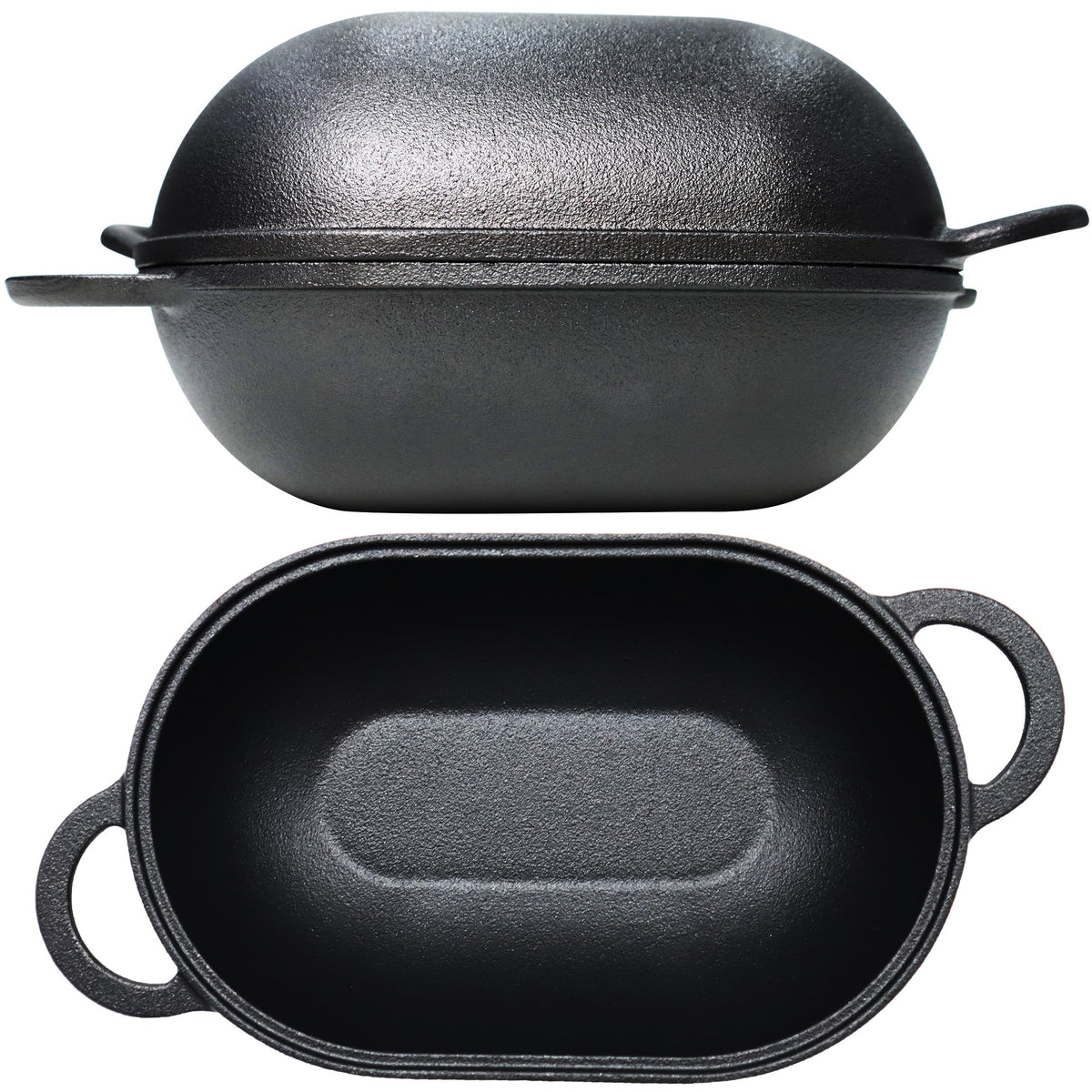 Crucible Cookware Cast Iron Bread Pan With Lid (Pre-Seasoned) With Loo ...