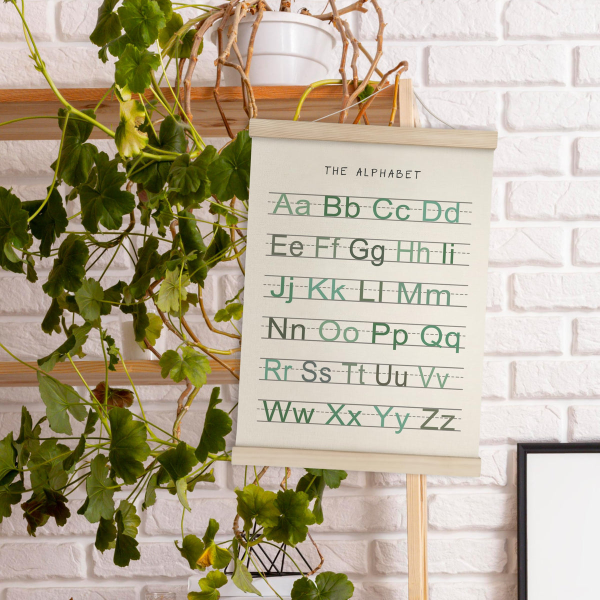 Hrqko Alphabet Numbers Poster Hanger Frame Set Of 2, Nursery Wall Deco ...