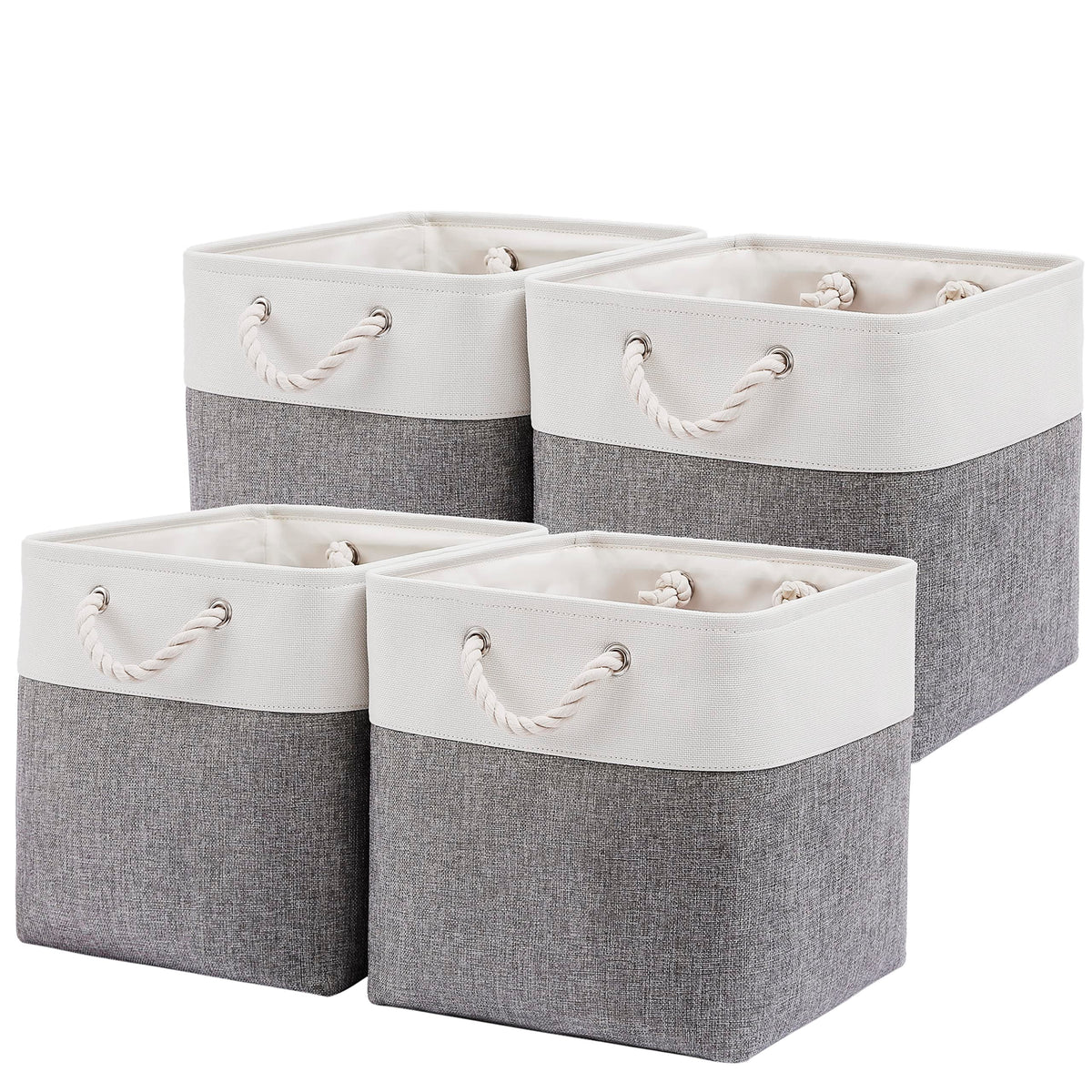 Midmmvick 13 X 13 Inch Cube Storage Bins, 4 Pack Large Collapsible Fab ...