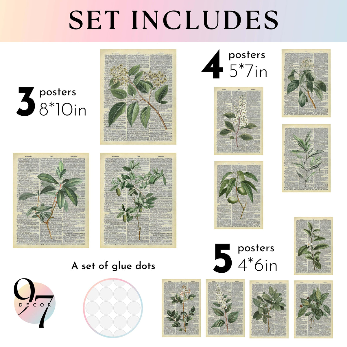97 Decor Vintage Botanical Wall Art - Greenery Plant Posters For Room ...