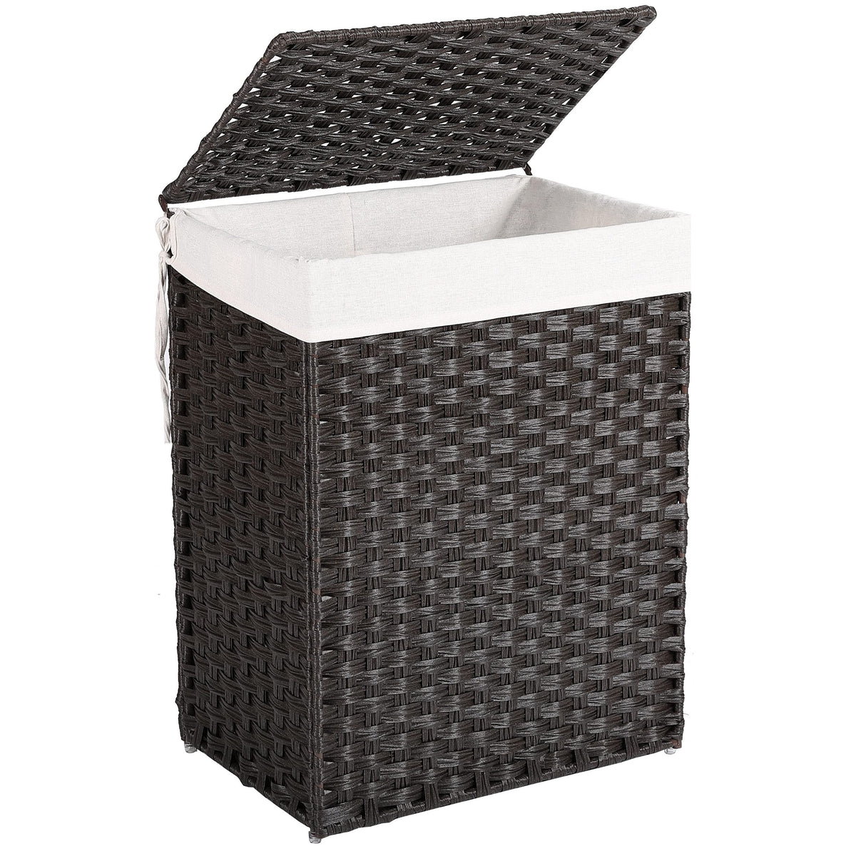 Single Laundry Hamper With Lid | Removable Liner Bag | Hand Woven | Co ...