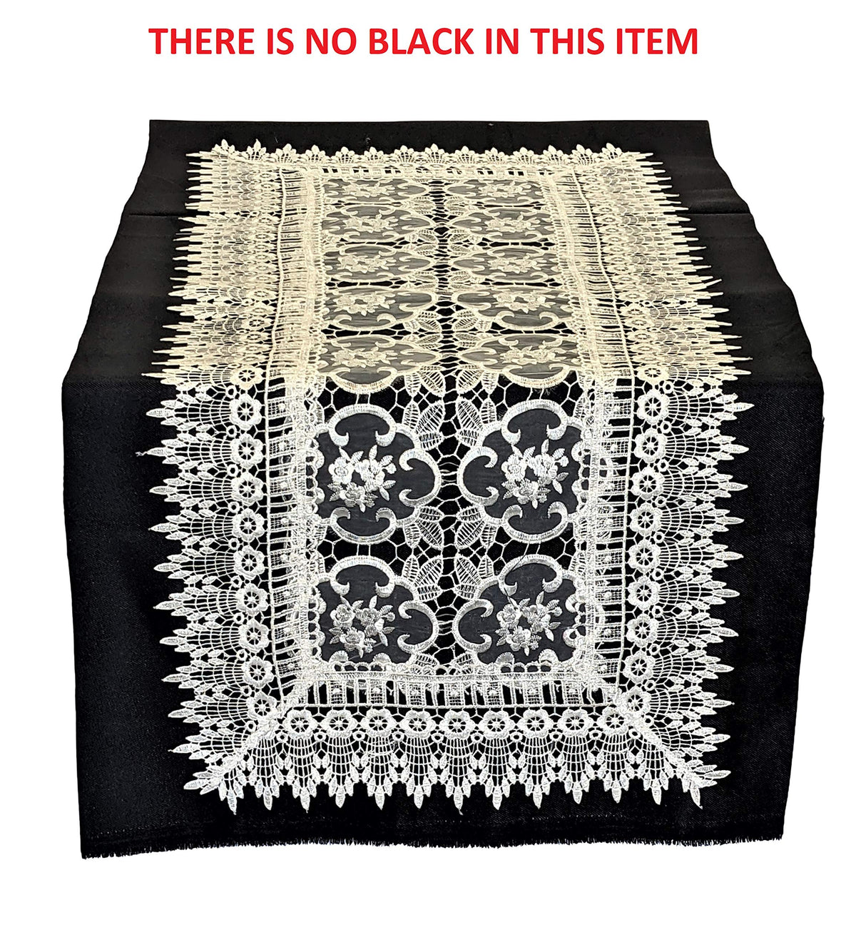 Doily Boutique Square Doily With Flowers On Sheer Material And Lace, S ...