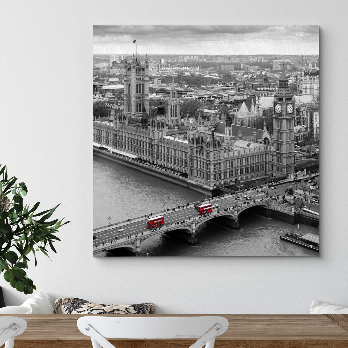 Wall26 Canvas Print Wall Art Pop Of Color Buses In London, England Arc ...