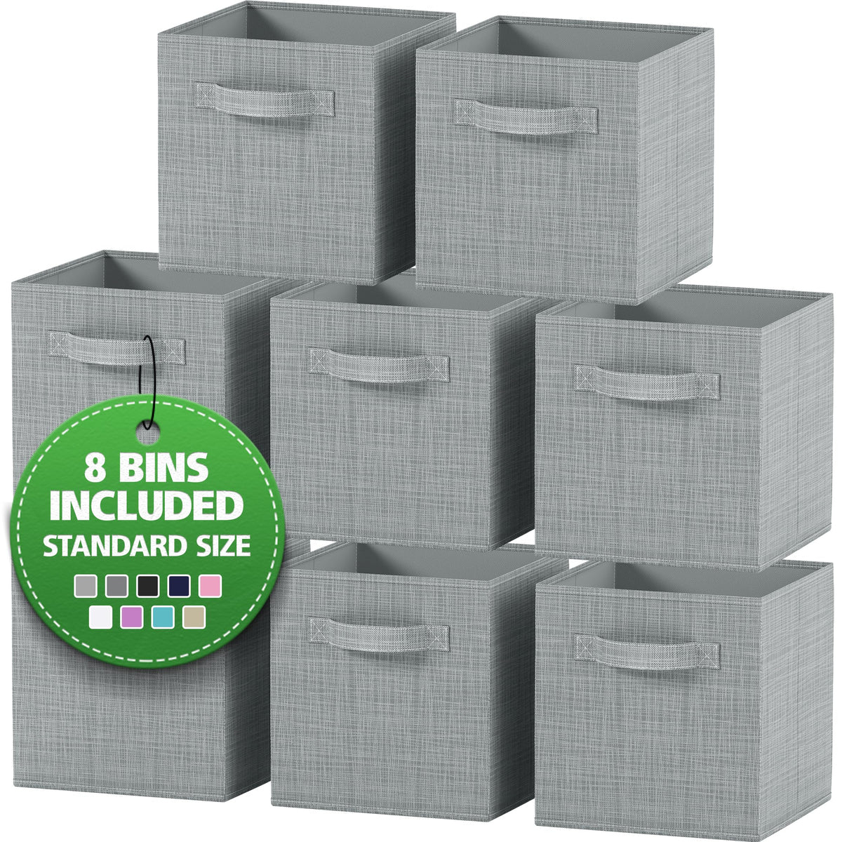 Fabric Storage Cubes For Cube Organizer - 8 Pack Heavy Duty Grey Stora ...