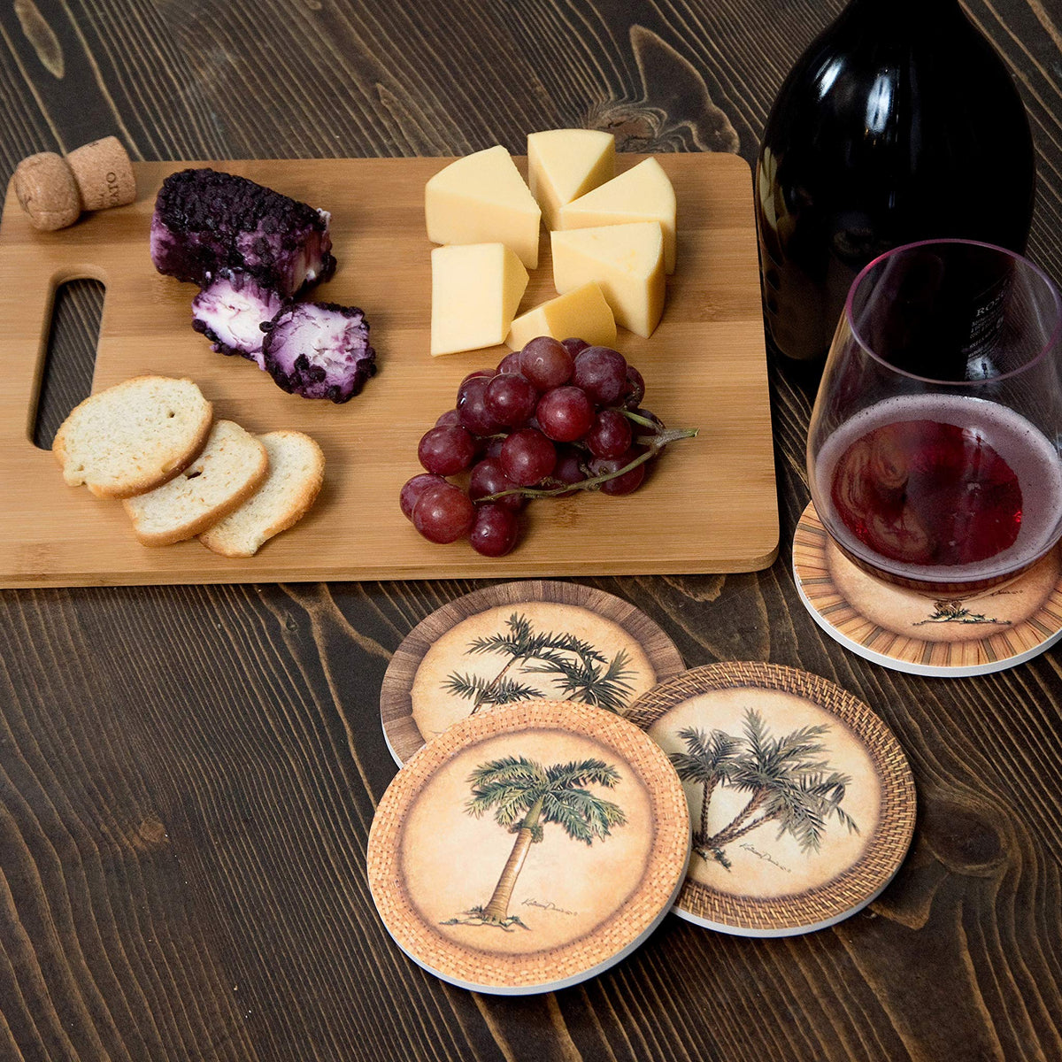 Coasterstone Assortment Absorbent Stone Drink Coasters, Palm Tree, Bei ...