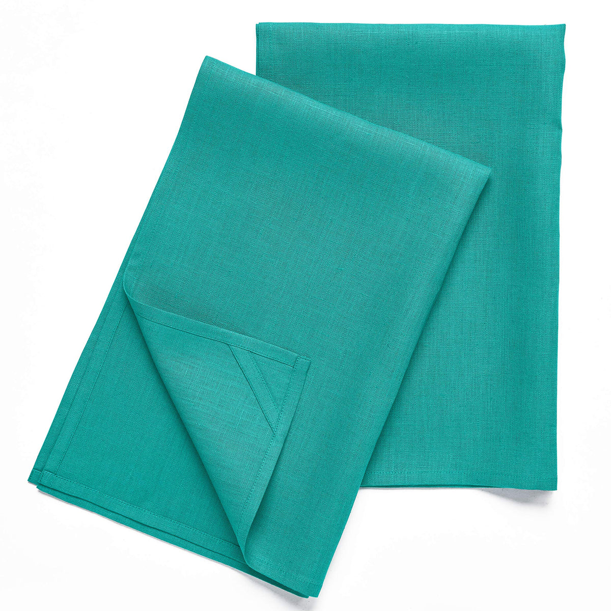 Solino Home Linen Kitchen Towels Set Of 2 - Teal 17 X 26 Inch - 100% P ...