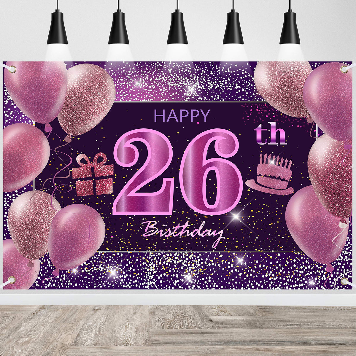 26Th Birthday Decorations For Girls Imisi Happy Birthday Banner Pink D ...