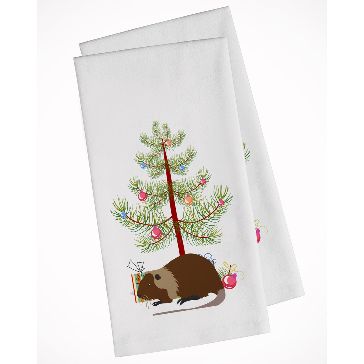 Coypu Nutria River Rat Christmas White Kitchen Towel Set of 2 ...