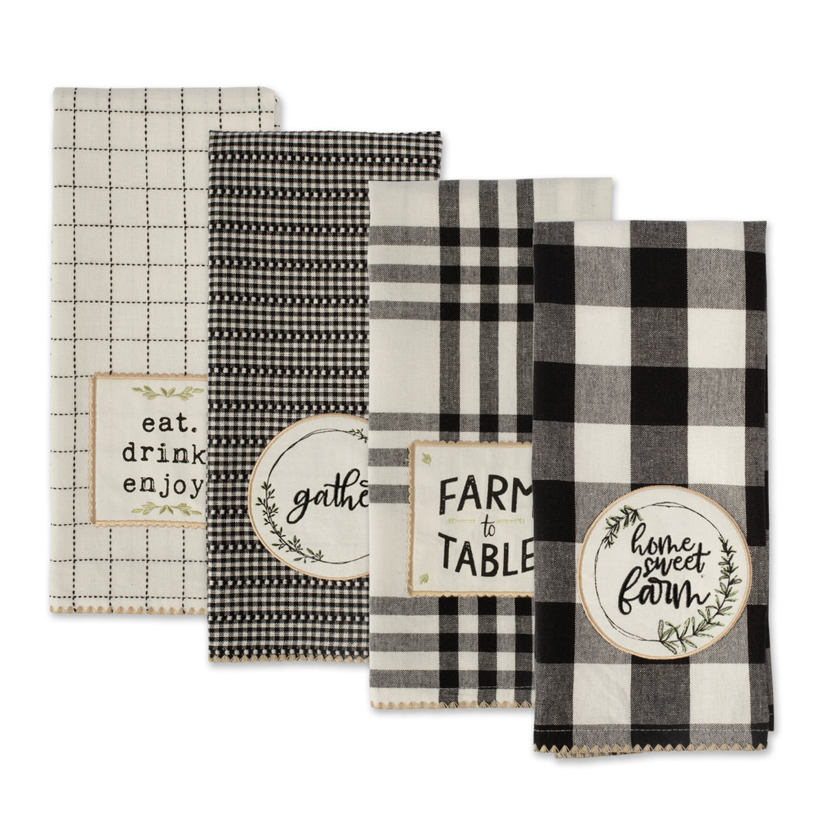 DII Home Sweet Farmhouse Kitchen Textiles 18x28'' Assorted 4 Pieces ...