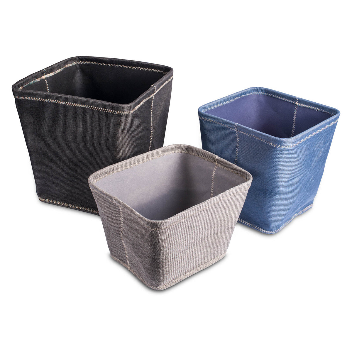 Dii Poly Bin Zig-Zag Stitch Variegated Blue Trapezoid (Set Of 2 ...