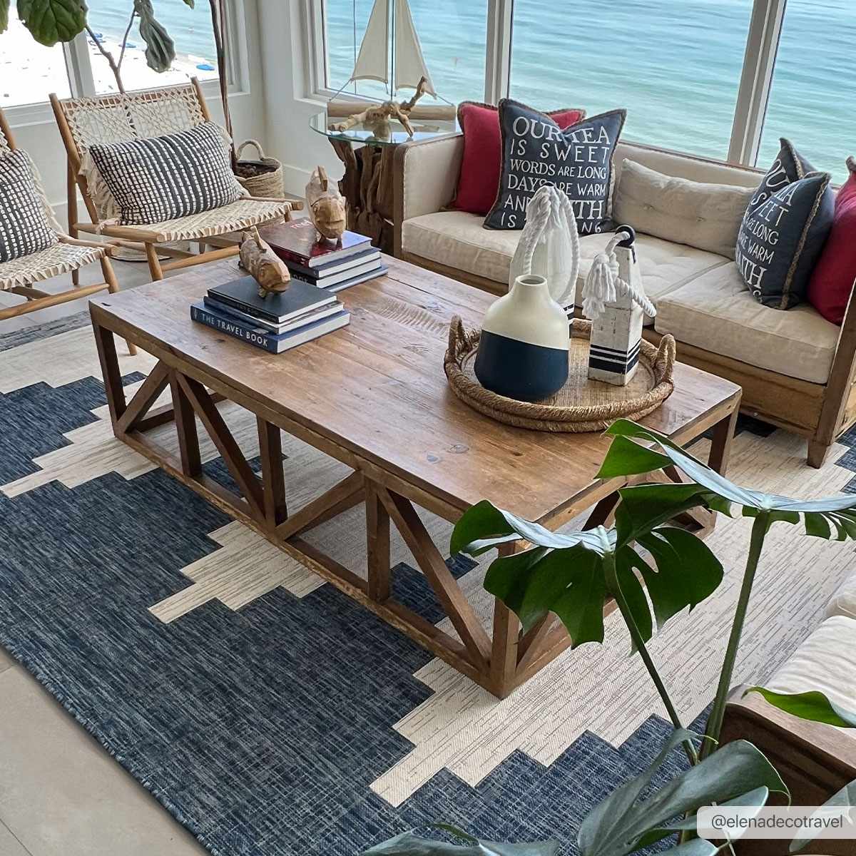 Djugun Navy Indoor & Outdoor Area Rug - Clearance – Homenkitchenshop