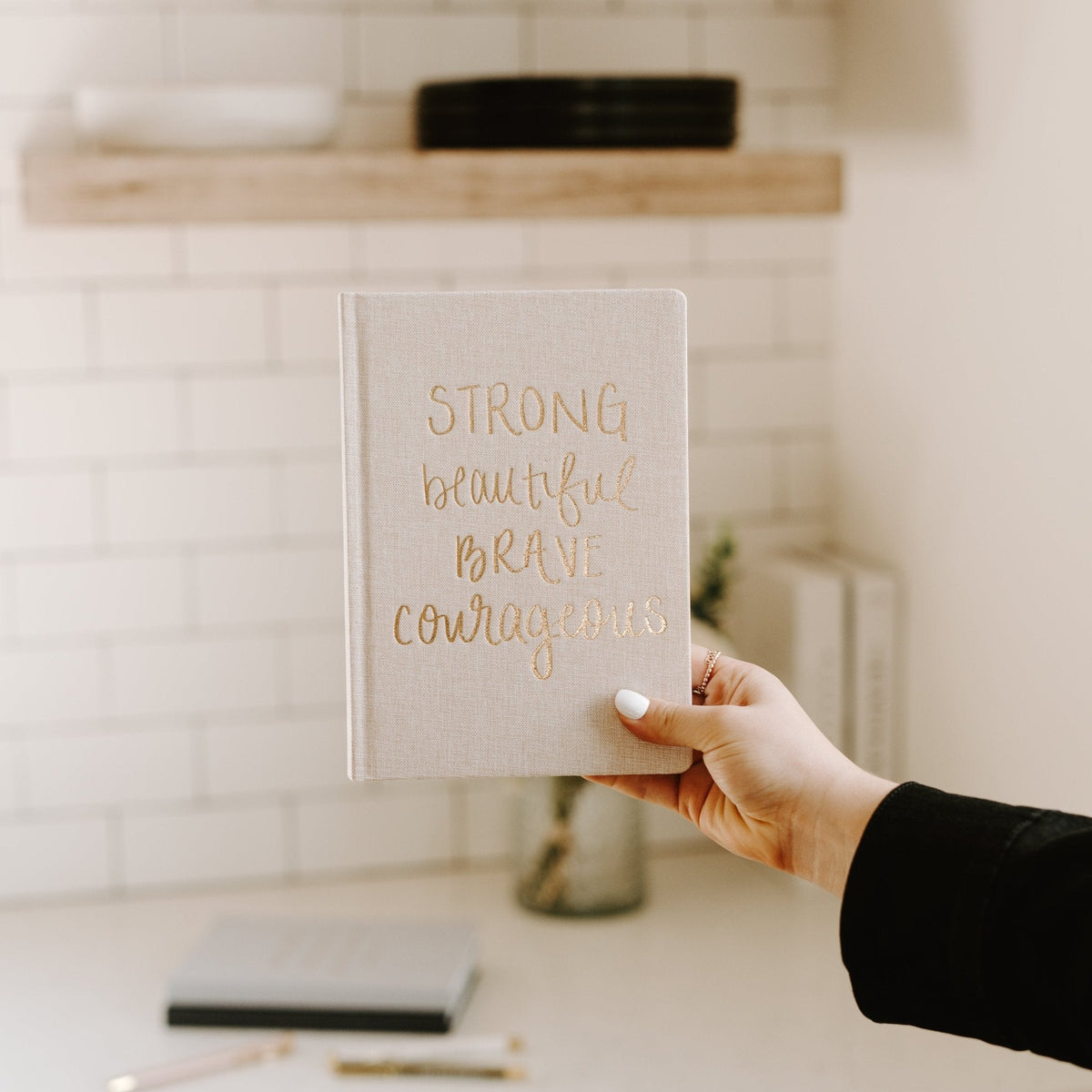 Strong Beautiful Brave Courageous Fabric Journal – Homenkitchenshop