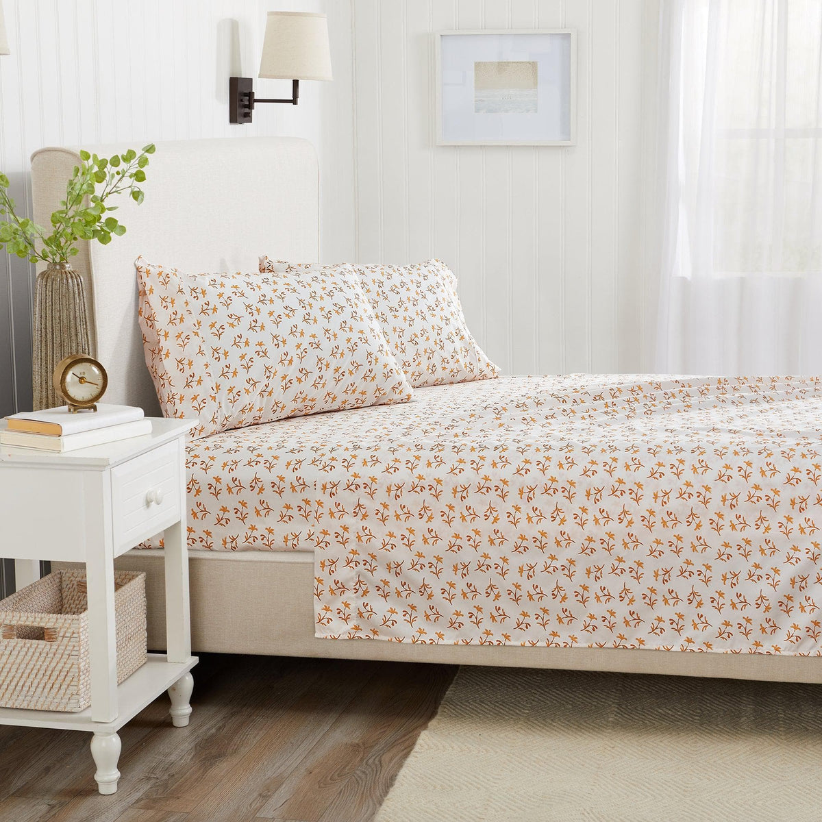 4 Piece Watercolor Floral Microfiber Sheet - Delia Collection ...