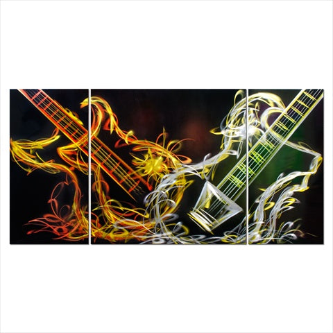 Metal Artscape Ma10113 39 X 20 In Electric Soul 3-Paneled Handmade Met ...